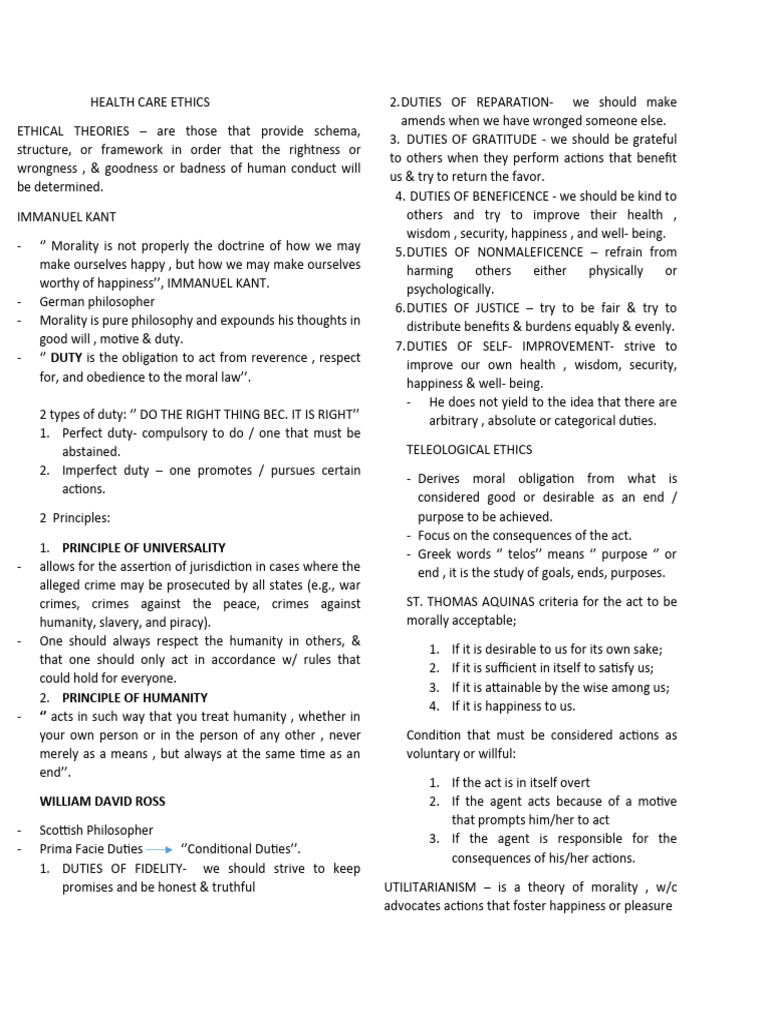 Notes For Exam | PDF | Utilitarianism | Pleasure