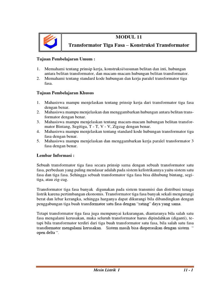 Trafo 3 Fasa Konstruksi | PDF