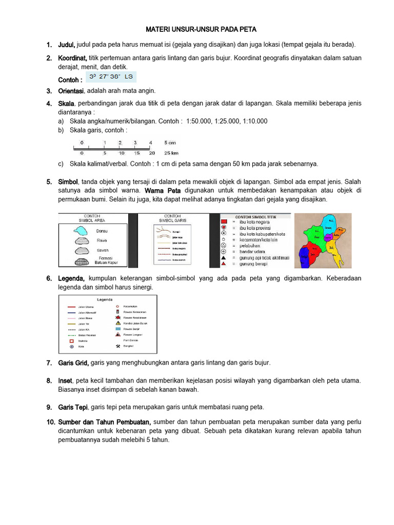 Unsur-Unsur Peta: Panduan Lengkap | PDF