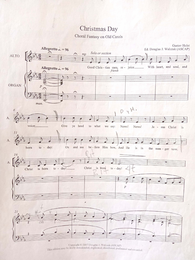 Christmas Day Gustav Holst Pdf