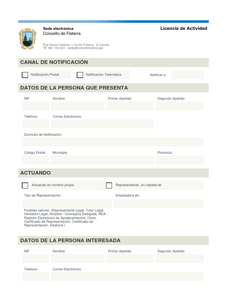 Solicitud de Licencia de Actividad | PDF