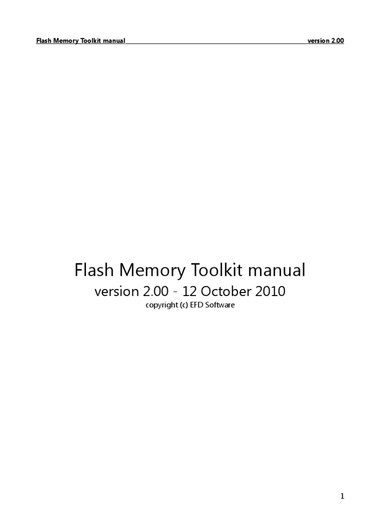 Flash Memory Toolkit Manual: Version 2.00 - 12 October 2010 | PDF | Usb ...