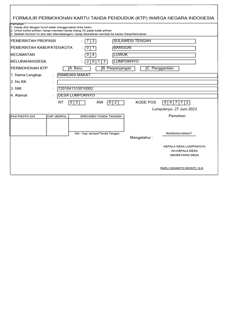 Form-F.1-07 PENGANTAR KTP | PDF
