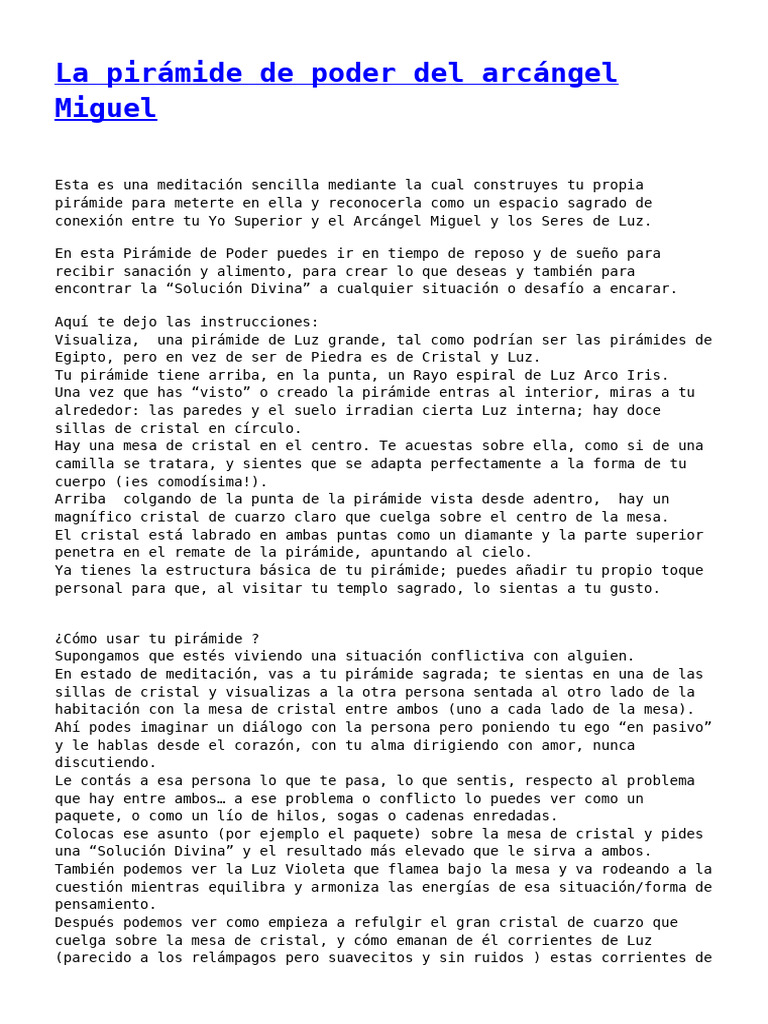 La Pirámide de Poder Del Arcángel Miguel | PDF | Amor | Pirámide
