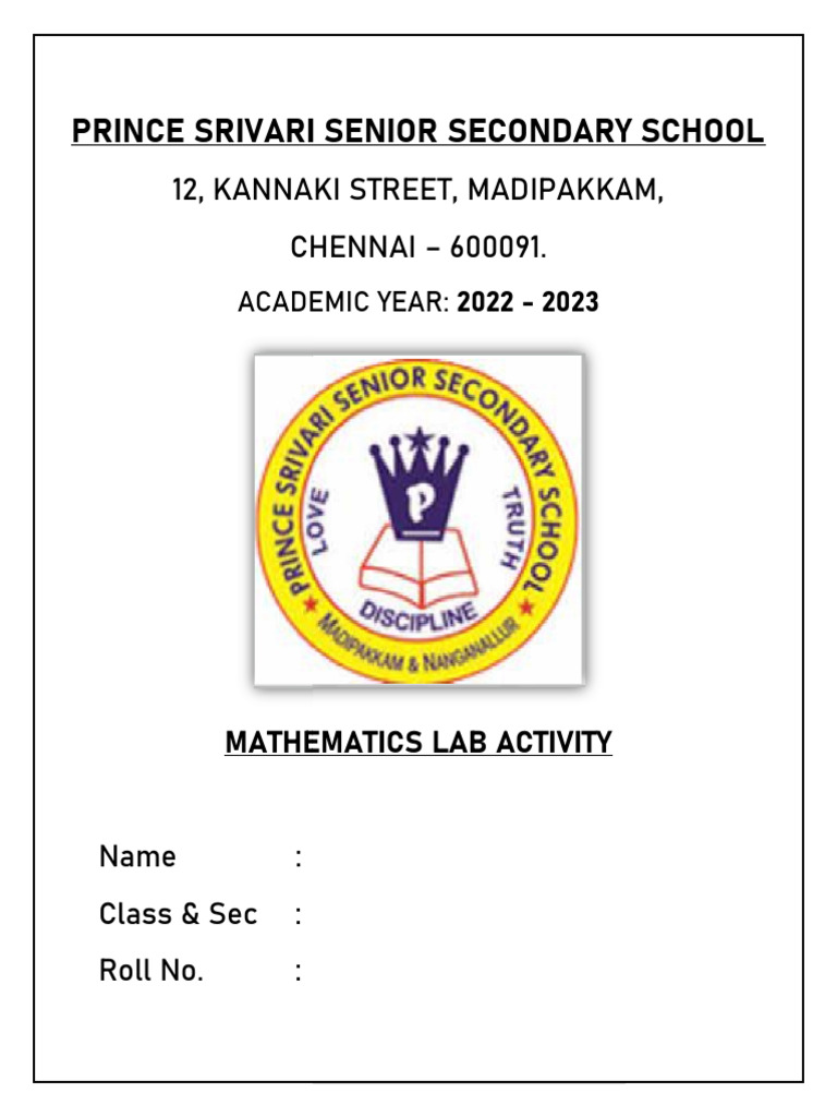 Maths Lab Activity_Front Page | PDF