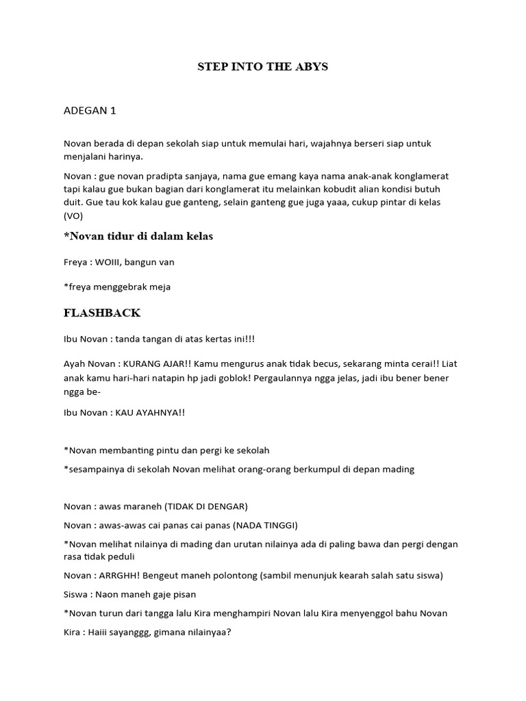 Naskah STEP INTO THE ABYSS | PDF