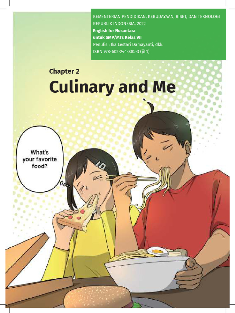 Buku Murid Bahasa Inggris English For Nusantara Culinary And Me