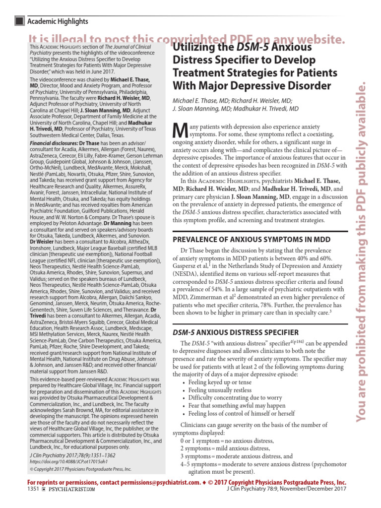 Utilizing The DSM Anxious Distress Specifier To Develop Treatment ...