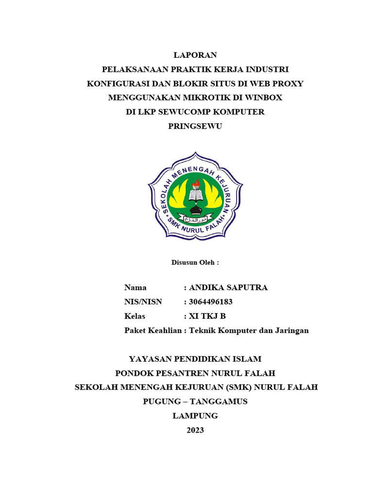 Laporan Prakerin Mikrotik | PDF | Bisnis | Teknologi & Rekayasa