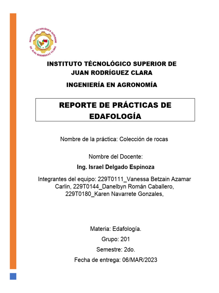 Carátula del reporte de prácticas | PDF | Laboratorios | Evaluación