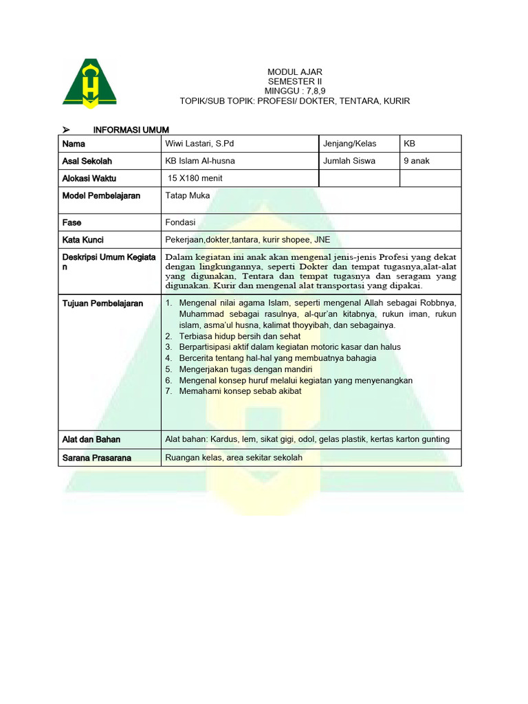3.modul Ajar Topik Profesi | PDF