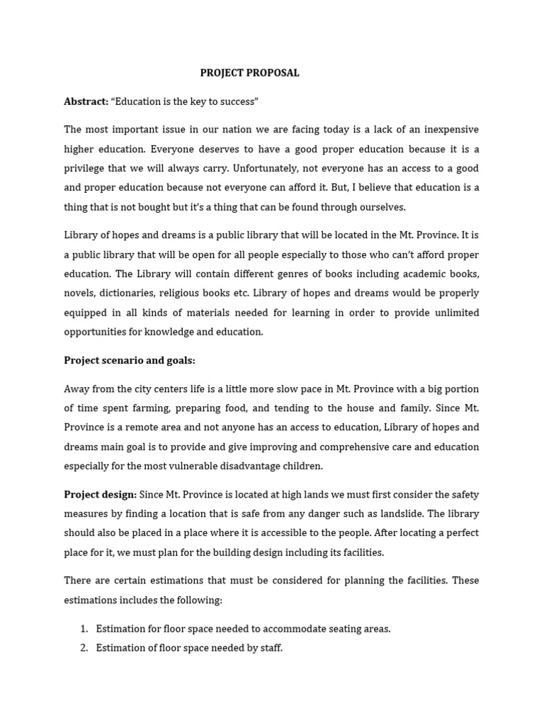 Project Proposal | PDF | Libraries | Librarian