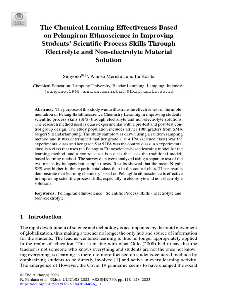 Ethnoscience in Chemistry Education | PDF | Science | Scientific Method