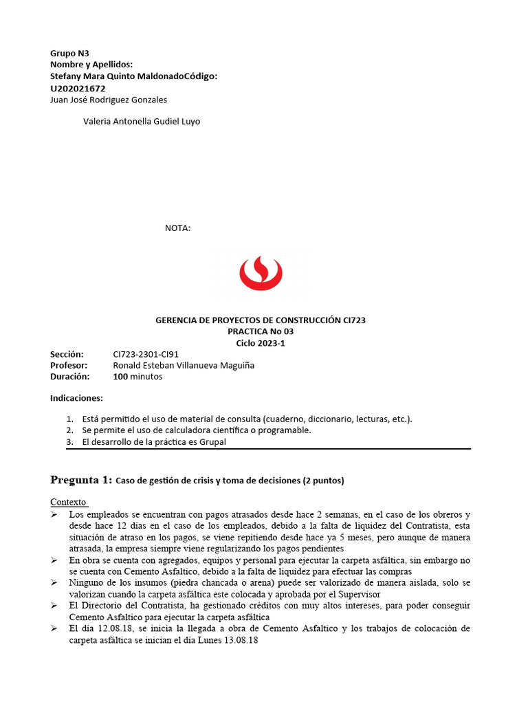 PC3_GPC_AC_2023_01-CI91 GERENCIA UPC | PDF | Presupuesto | Business
