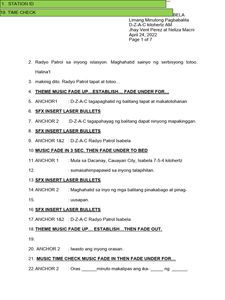 Radio Broadcasting Final Script | PDF