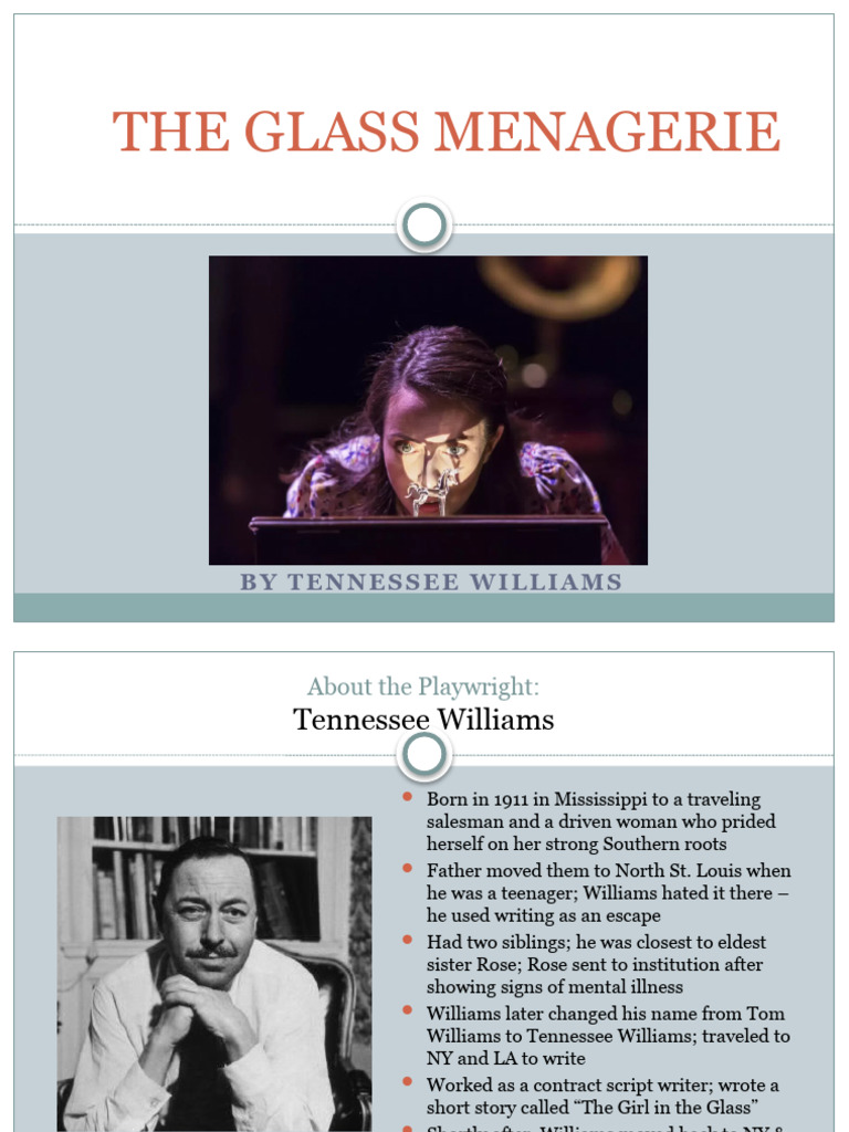 DRAM1310 TheGlassMenageriePresentation | PDF