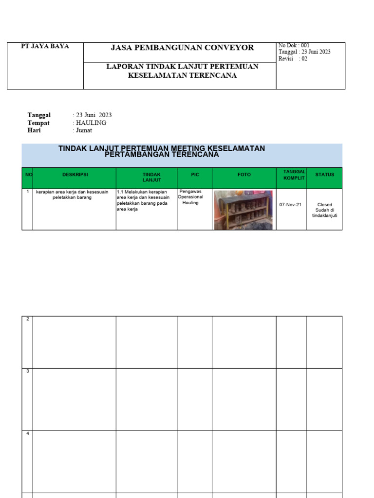 SK 03C. Laporan Tindak Lanjut Pertemuan KP | PDF SK 03C. Laporan Tindak Lanjut Pertemuan KP | PDF