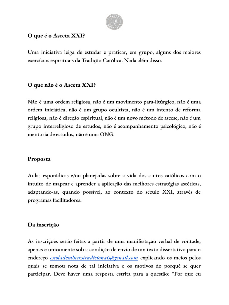 O Que É o Asceta XXI | PDF | Ascetismo | Rosário