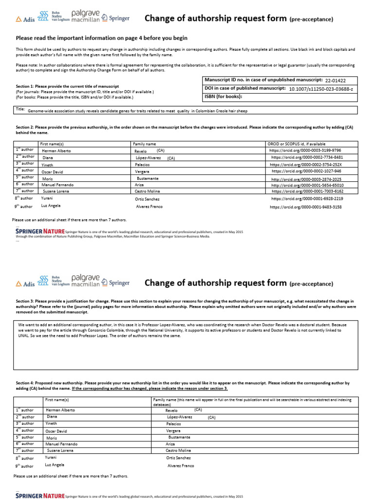 Authorship Form - Imprints Various - Pre-Acc | PDF | Computing | Publishing