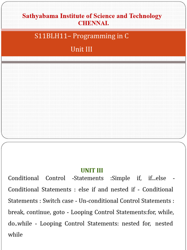 Unit 3 | PDF | Control Flow | Software Development
