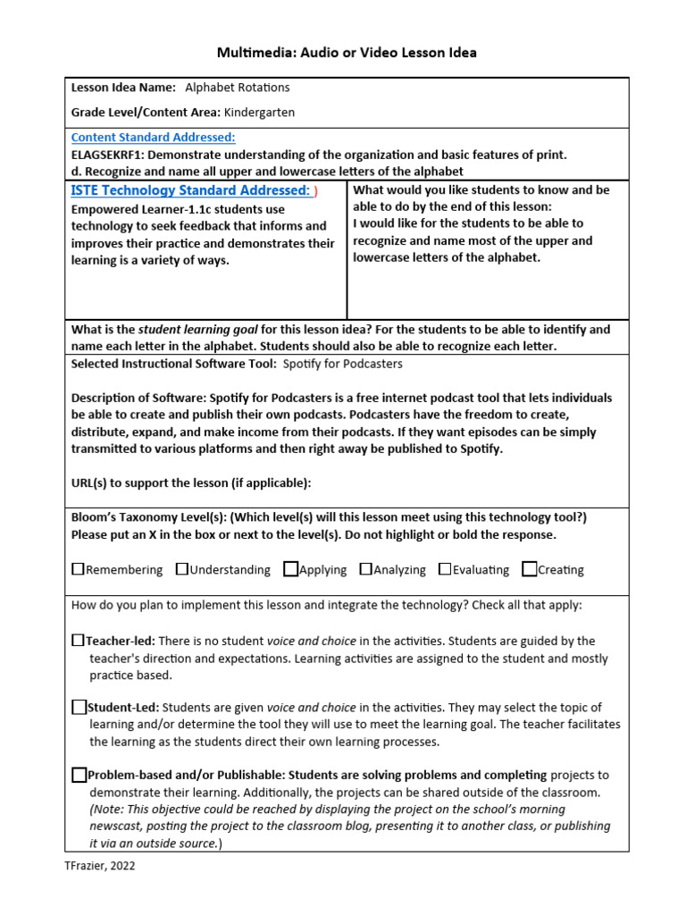 alphabet rotations lesson plan | PDF | Podcast | Spotify