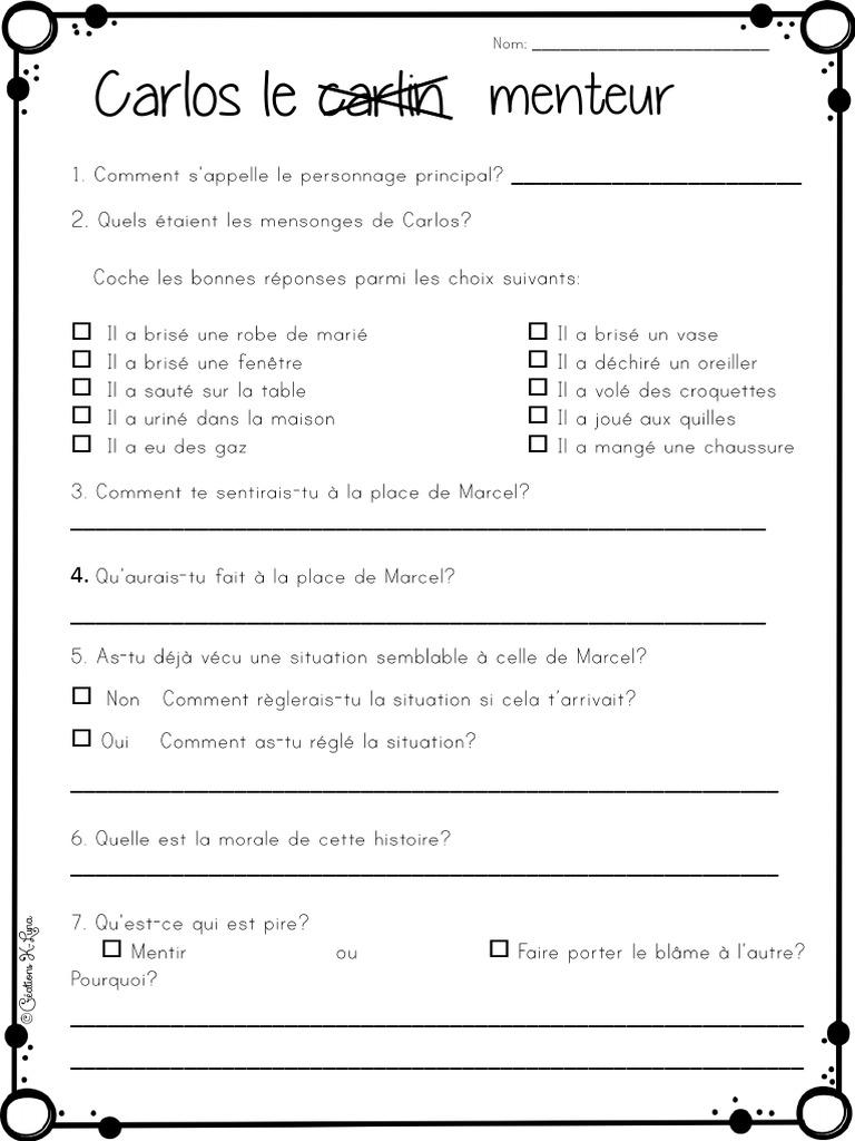 Le Mensonge Avec Carlos Le Carlin Menteur | PDF