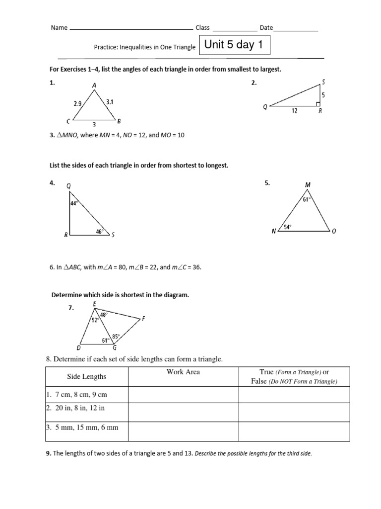 Unit 5 Day 1 Homework | PDF