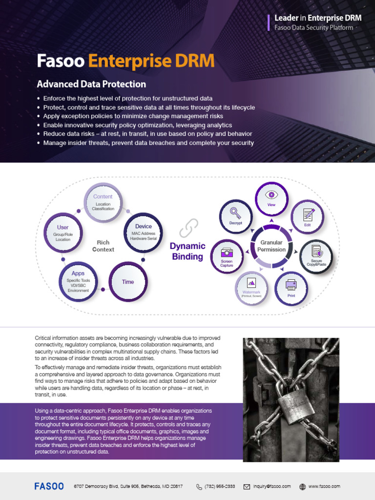 Fasoo Brochure Fasoo Enterprise DRM | PDF | Computer Security | Security