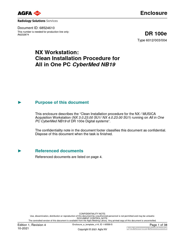 DR 100e - NX - Clean - Installation - Procedure - CyberMed - PC-NX 23.00SU1 | PDF | Booting ...