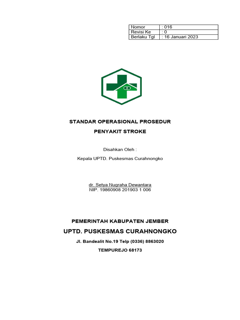 Sop Penyakit Stroke | PDF