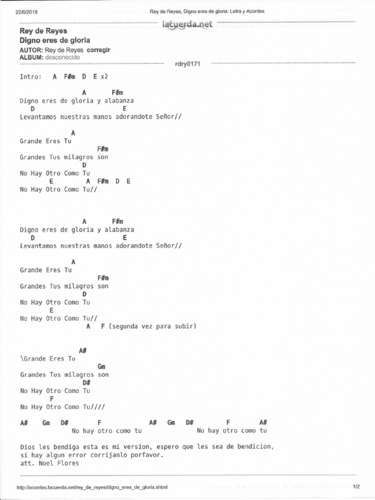 Digno Eres de Gloria | PDF