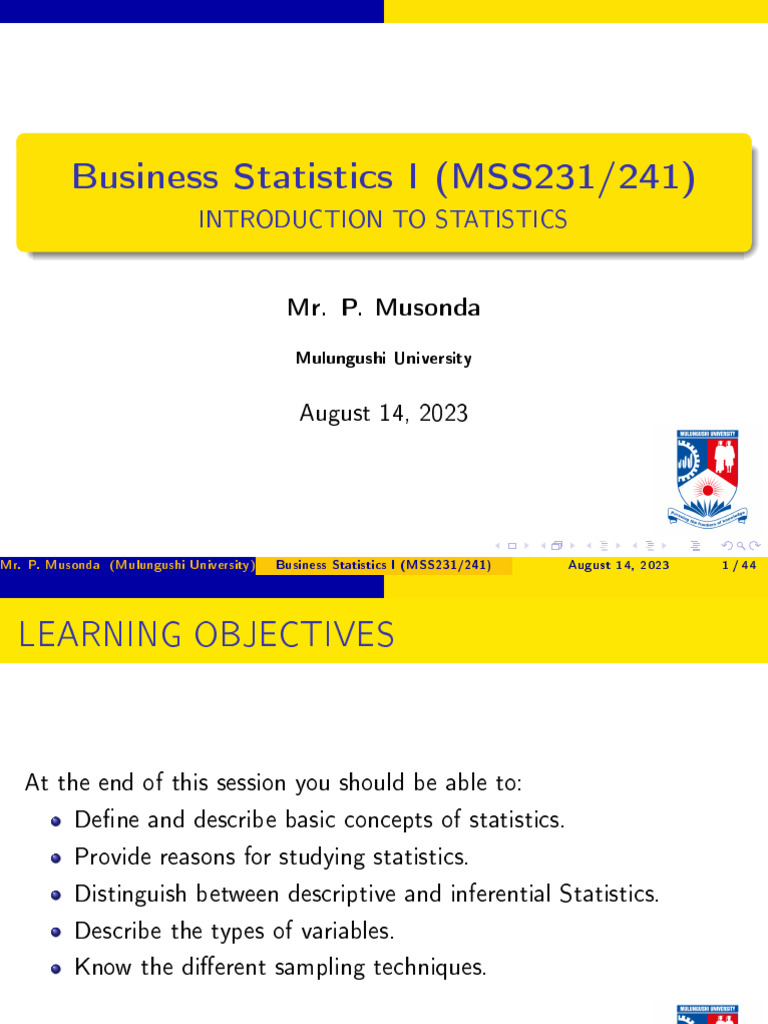 MSS 241 Material | PDF | Level Of Measurement | Sampling (Statistics)