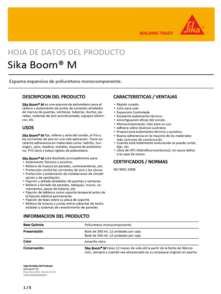POliuretano Silka Flex. Ficha Tecnica | PDF | Poliuretano | Ventana