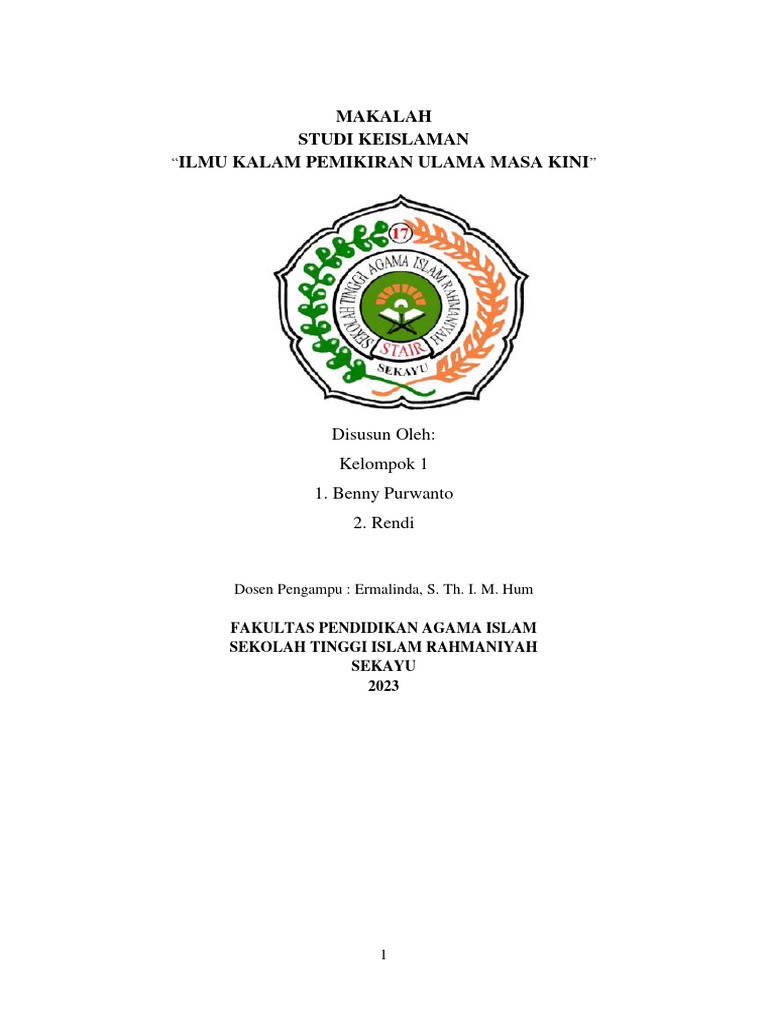 Ilmu Kalam Pemikiran Ulama Masa Kini | PDF