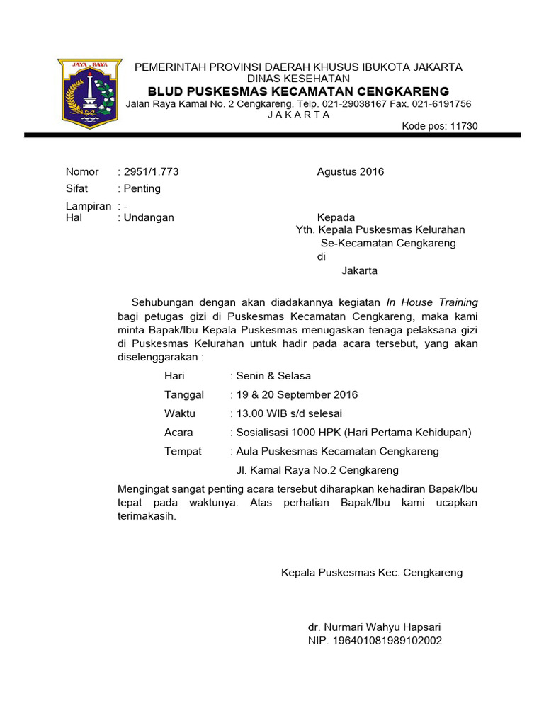 Undangan in House Training | PDF