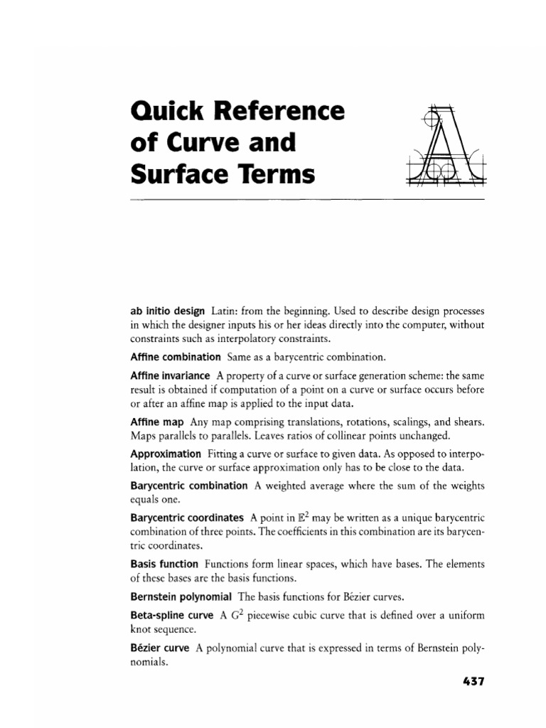 Appendix A Reference of Curve and Surface Terms | PDF | Spline ...
