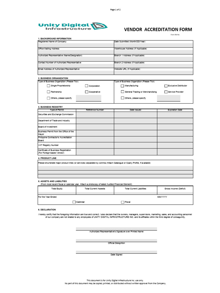 Supplier Accreditation Form | PDF | Business | Receipt
