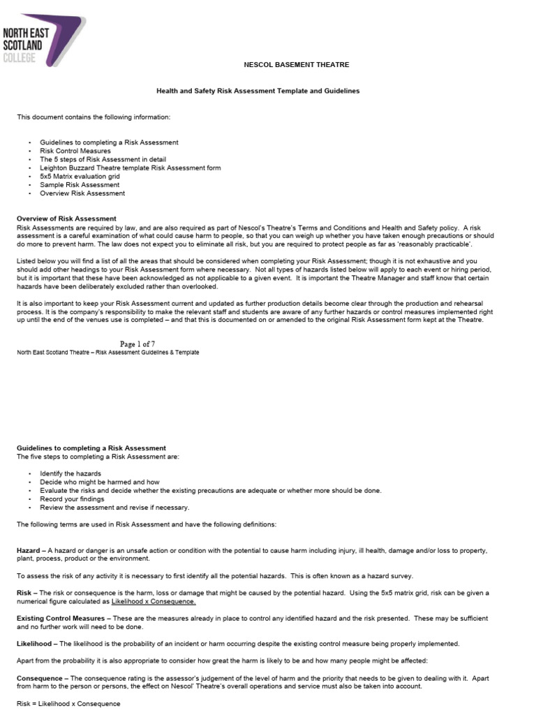 Risk Assessment Worksheet and Template 2 | PDF | Risk | Risk Assessment