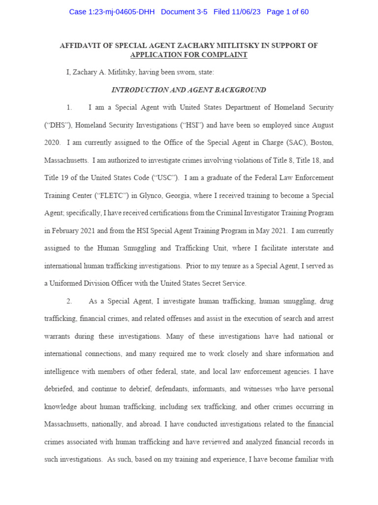 Usa v. Han Lee Et Al - Complaint Affidavit Redacted | PDF | Special Agent | U.S. Immigration And ...