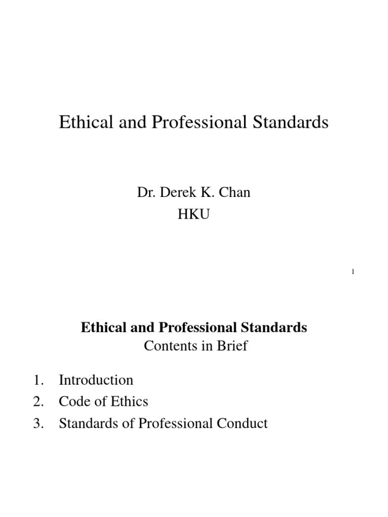 Ethical Standards for Investment Professionals | PDF | Fiduciary ...