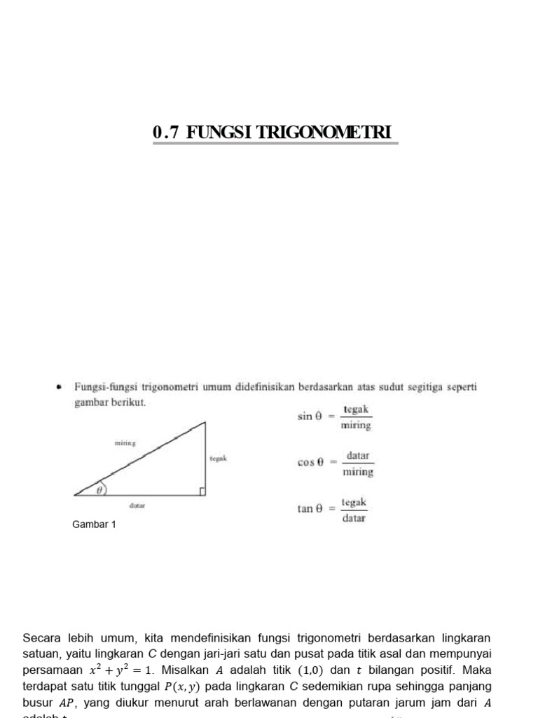 Trigonometri dan Lingkaran Satuan | PDF | Metode & Bahan Ajar