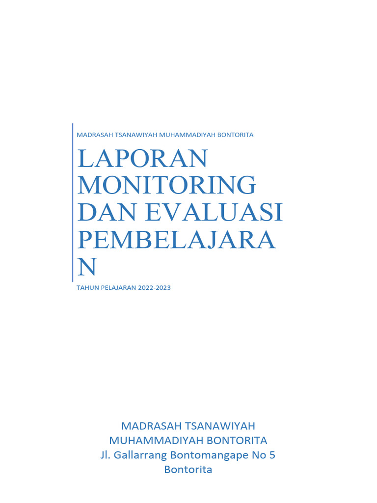 Laporan pelaksanaan monev 2023 | PDF