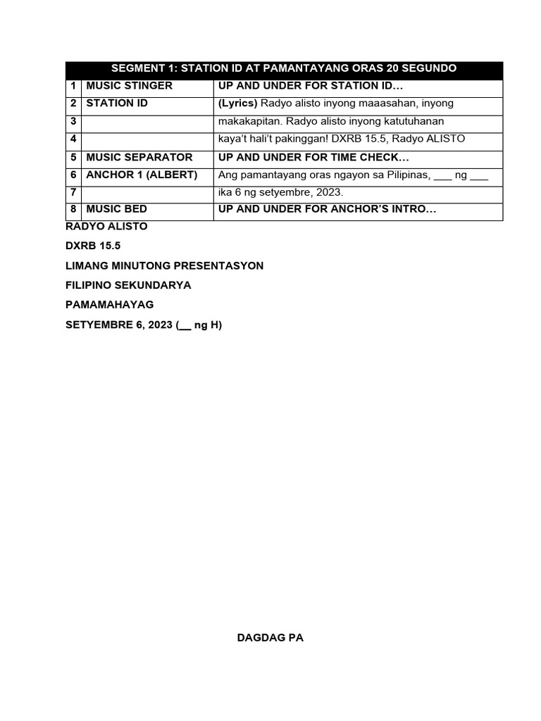 Balita Script Journalism | PDF