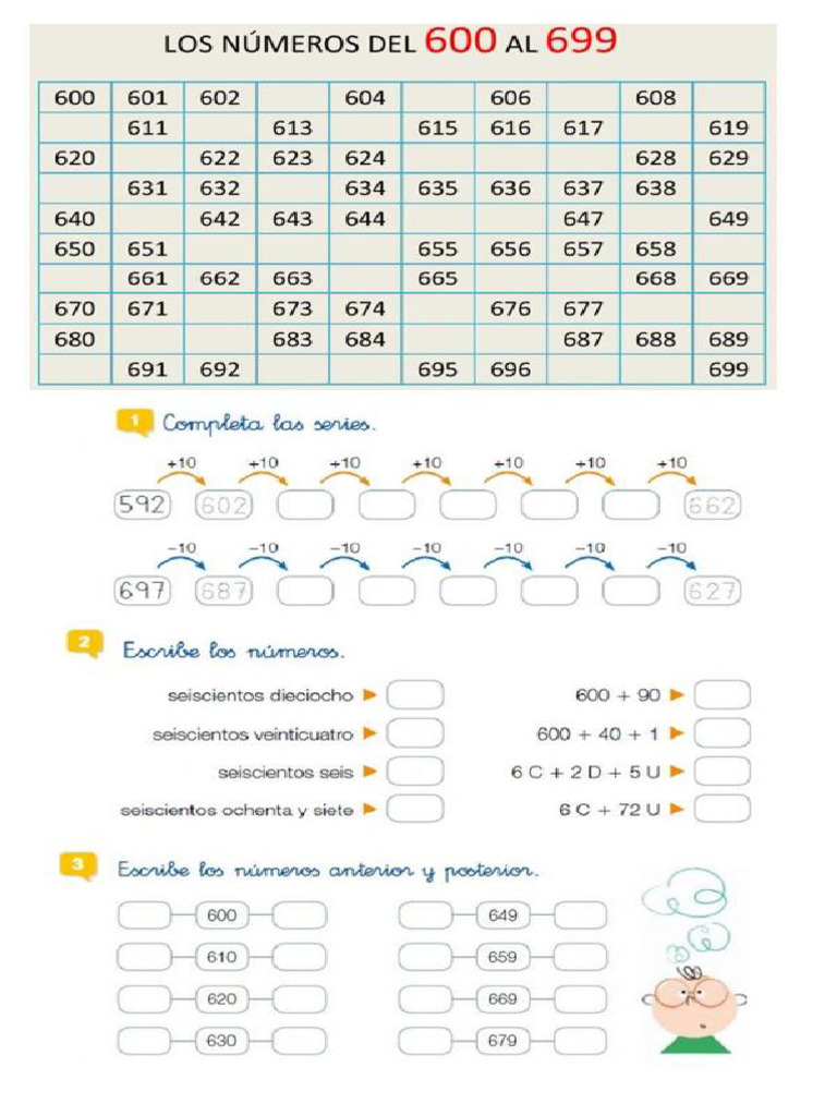 Numeros Del 600 Al 700 | PDF