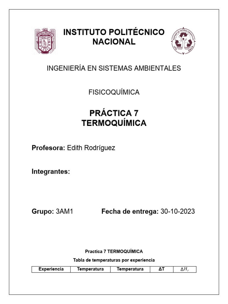 Practica 7 Termoquímica | Descargar gratis PDF | Solubilidad | Ciencias fisicas