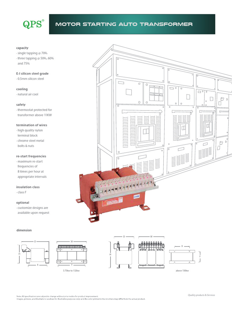 QPS Motor Starting Auto Transformer | PDF | Electricity | Electrical ...