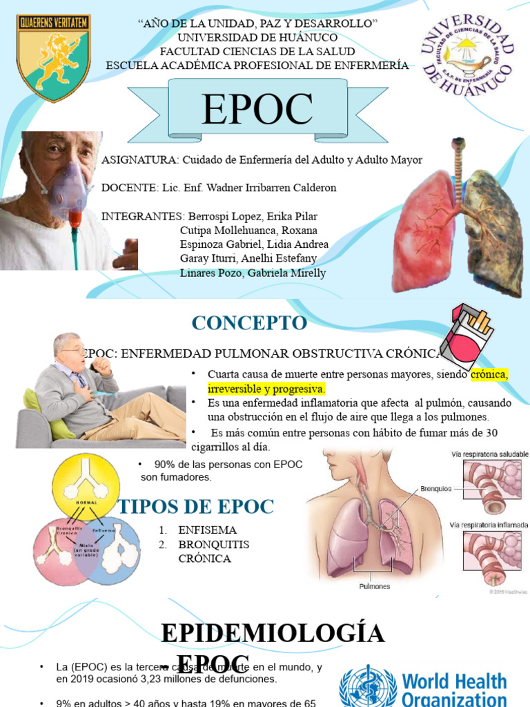 EPOC en Adultos Mayores: Causas y Cuidados | PDF | Enfermedad pulmonar ...