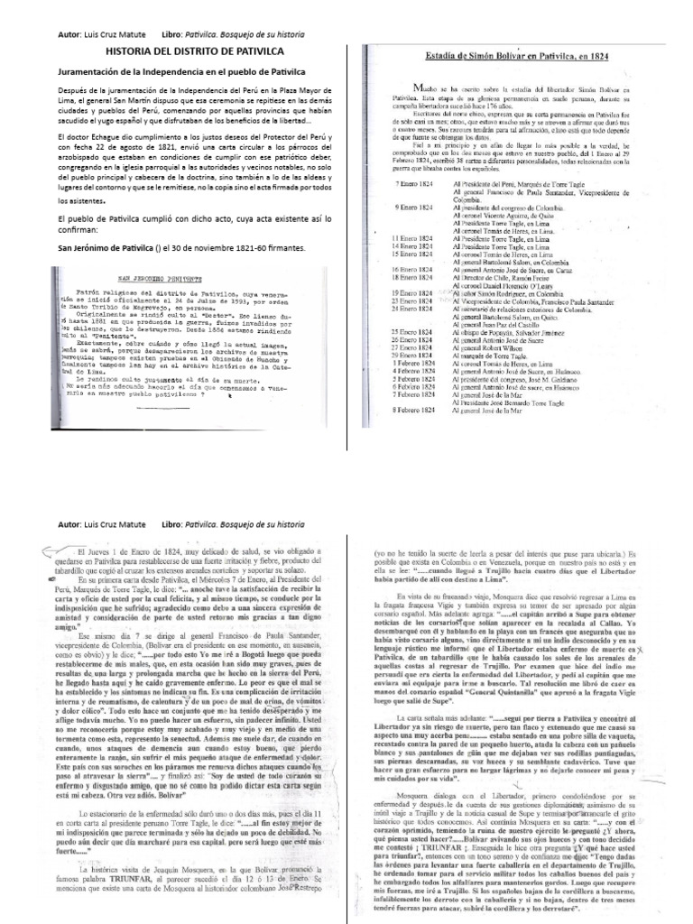 Historia Del Distrito de Pativilca Ii | PDF | Perú | América del Sur