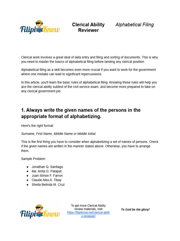 Alphabetical-Filing (1) | PDF | Onomastics | Linguistics