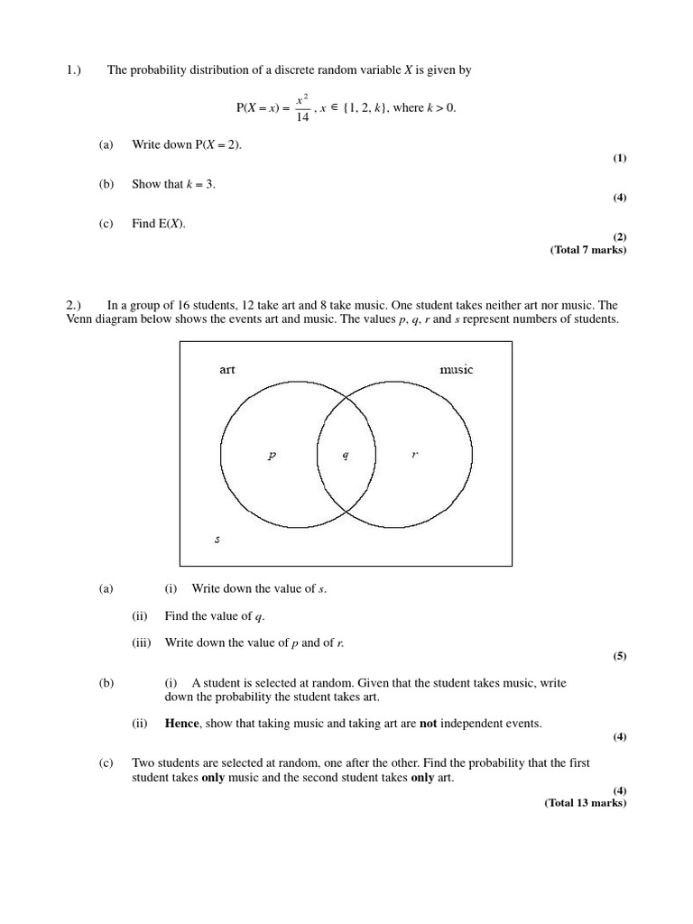 Probability Concepts and Calculations | PDF | Standard Deviation ...